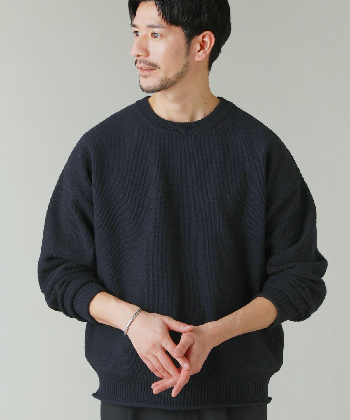 リラックスフィット鹿の子編みクルーネックニット | 【公式】SPU スプ